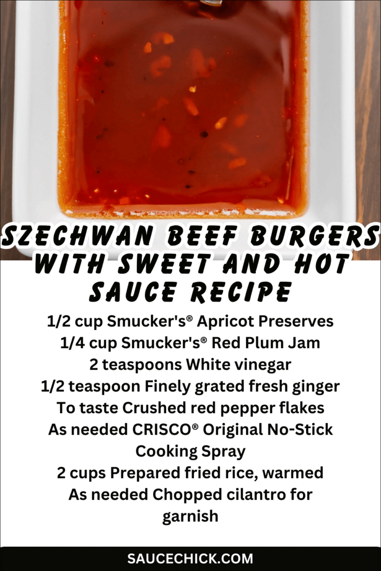Szechwan Beef Burgers With Sweet And Hot Sauce